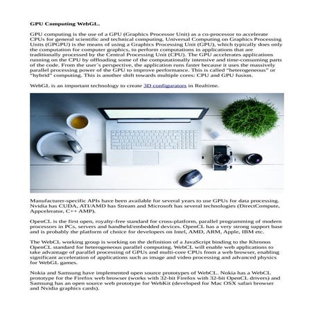 WebGPU Compute - High Performance Compute Power - The Whats and Whys | PDF