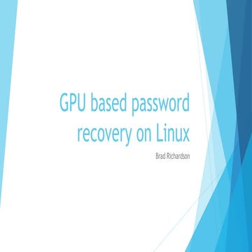 GPU based password recovery on Linux. TXLF 2013 | PDF | Computing | Technology & Computing