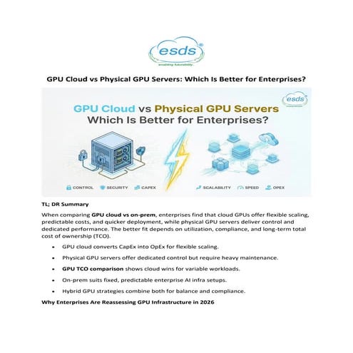 GPU Cloud vs Physical GPU Servers Which Is Better for Enterprises.pdf