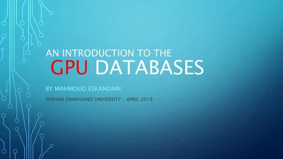 CPU vs GPU Comparison | PPTX | Computing | Technology & Computing