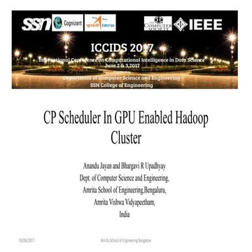 Gpu enabled hadoop cluster using cp scheduler | PPT