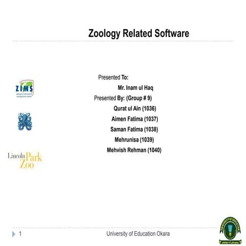 Zoology Related Softwares | PPTX