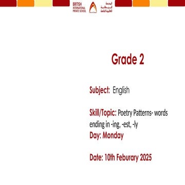 poetry introduction for the grade 2 basics | PPTX