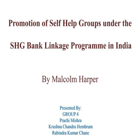 Gr 4 promotion of self help groups under the shg(1) | PPTX