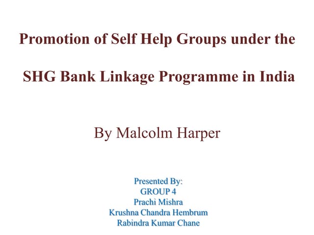 National Rural Livelihood Mission (NRLM) : An Overview | PPTX