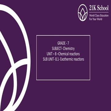 chemical reactions for grade eight xxxxxxxxx | PPT