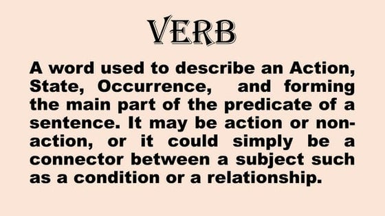Presentation On Verbs | PPT