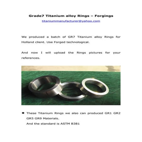 Gr7 titanium forging rings | PDF