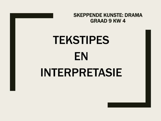 Kw 1 elemente van die drama graad 9 sk | PPTX