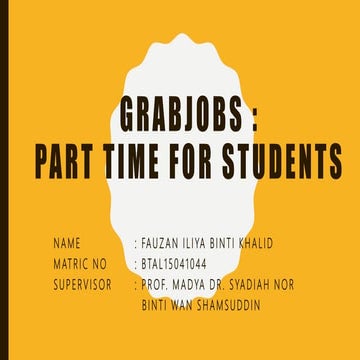 GrabJobs mobile application slide | PPTX