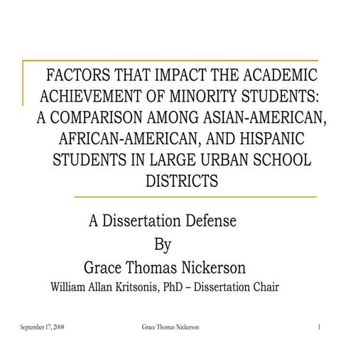 Dr. Grace Thomas Nickerson, PhD Dissertation Defense, Dr. William Allan ...