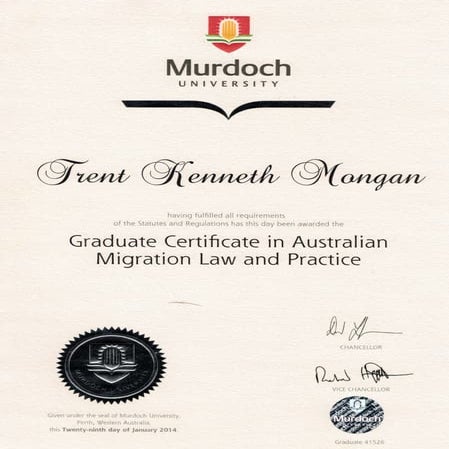Grad cert australian migration law and practice | PDF