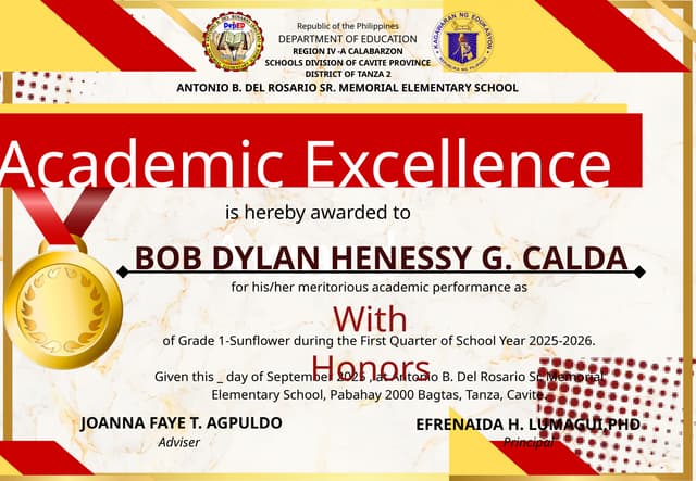 SAMPLE DEPED CERTIFICATES FOR RECOGNITION | PPTX