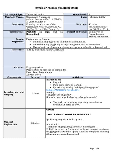 Detailed Lesson Plan in GMRC Grade 1 - MATATAG | DOCX