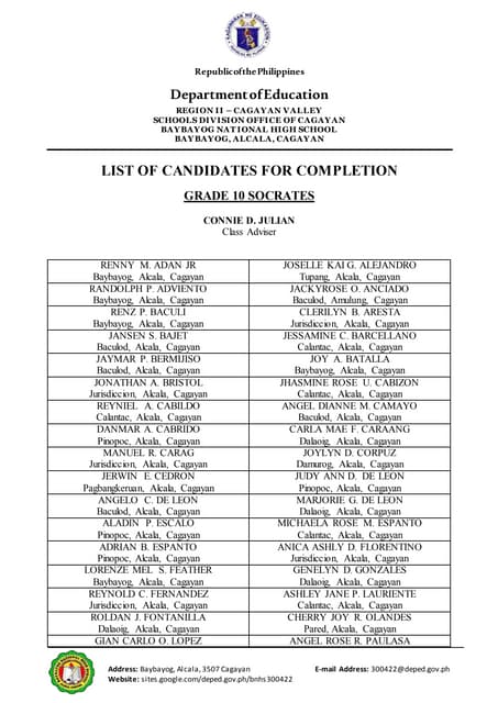 sample of checklist DEPED | DOCX