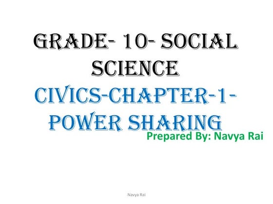 Power sharing class 10 | PPT