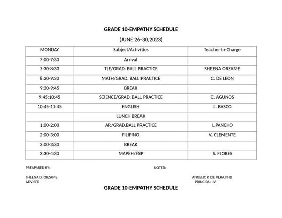Sample Editable CLASS SCHEDULE for S.Y 2024-2025.docx