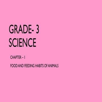 GRADE- 3 (CBSE) Science Chapter- 1 Food and Feeding Habits of animals ...