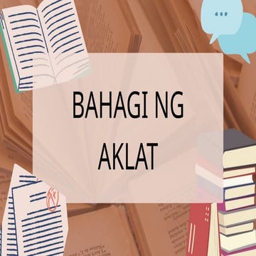 Aralin Tungkol Bahagi ng Aklat Grade 4 Unang Markahan | PPTX