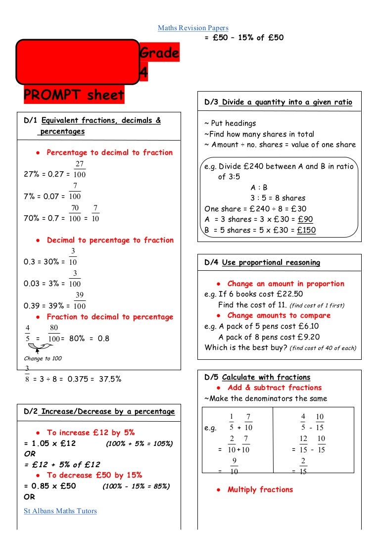 Maths Revision Paper maths-revision-paper