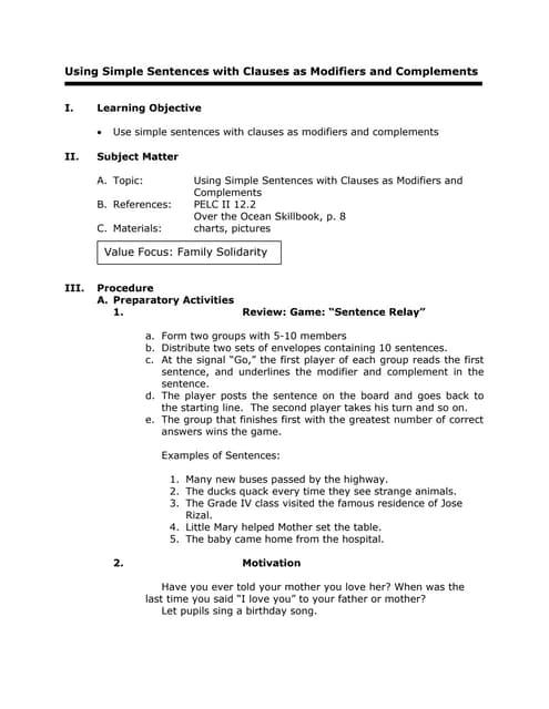Lesson plan english 6 -comparative form adverb | PDF