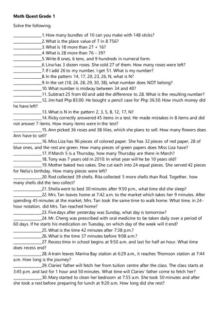 Grade 1 mtap reviewer | PDF