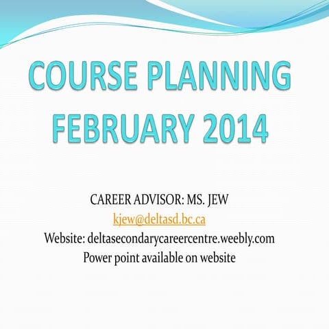 Course Planning - Post Secondary Considerations | PPTX