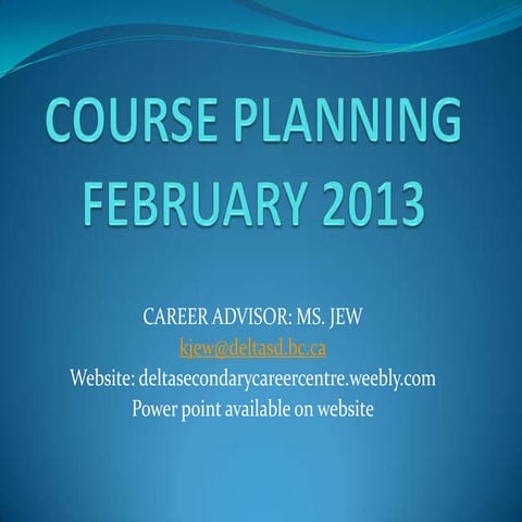 Course Planning - Post Secondary Considerations | PPTX