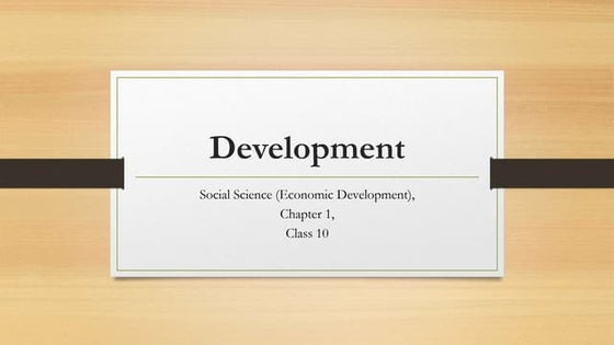 Grade 10 Economics Ch. 1 Development | PPT