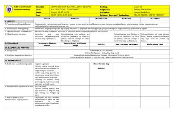 Detailed Lesson Plan- Araling Panlipunan 10 | DOCX