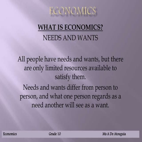Grade 10 economics lesson 1 | PPTX