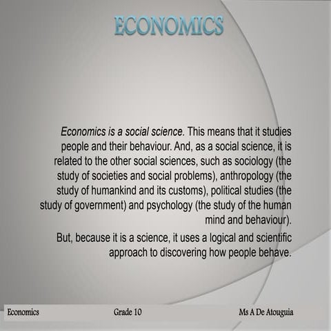 Grade 10 economics lesson 2 | PPTX