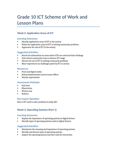 Lesson Plan for ICT grade 7 with activity | PDF