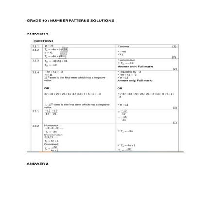GRADE 10M NUMBER PATTERNS SOLUTIONS .pdf