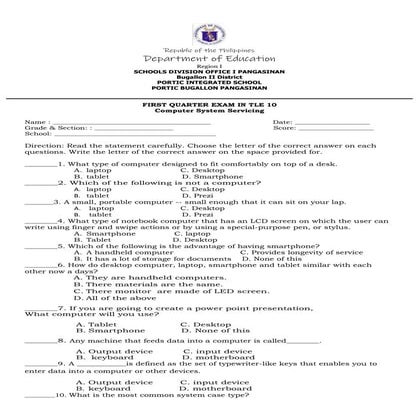 Grade 10 Tle Css 1st Docx