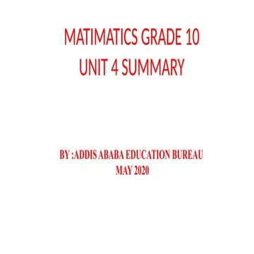 Grade 10 Unit 4 Mathematics pre 2.pdf | Physics | Science