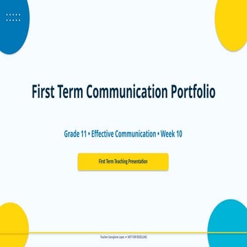 Comprehensive Grade 11 Communication Portfolio Lesson for Effective ...