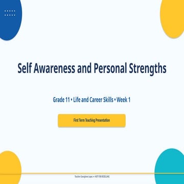 Developing Self Awareness and Personal Strengths for Career Readiness ...