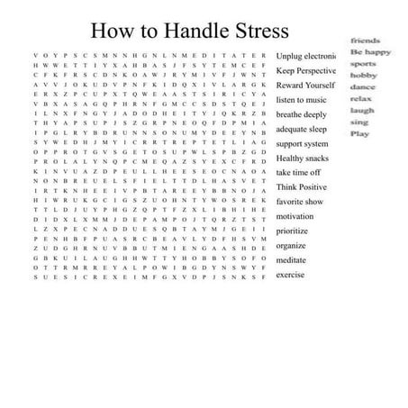 Stress Management Word Search CNA Activity Book For Adults: Stress