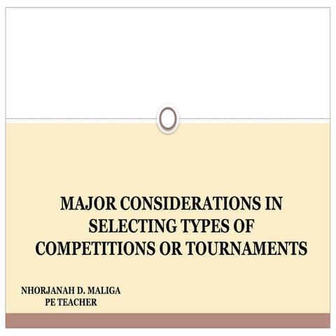 Single and Double Elimination TOURNAMENT | PPTX