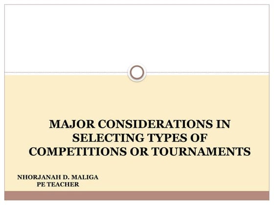 Types of tournament | PPTX | Badminton | Sports