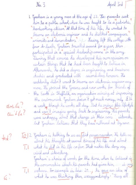 German Grade 13 English Homework + Notes | PDF