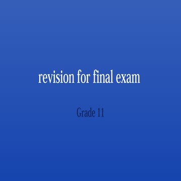 Grade 11 final exam revision | PPT