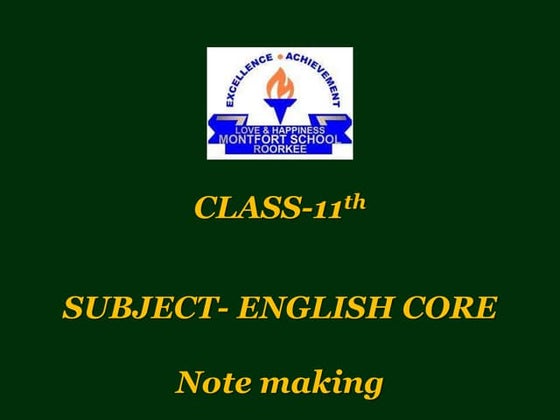 NOTE MAKING class 11 | PPTX | Publishing Industry | Industries
