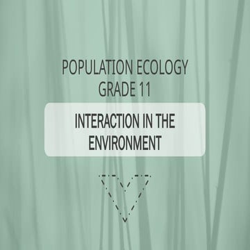 GRADE 11 POPULATION ECOLOGY SLIDES.part 1 | PPTX