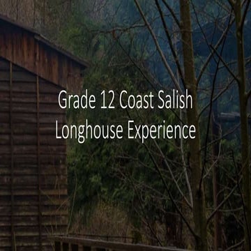Grade 12 Authentic Coast Salish Longhouse Experience | PPTX