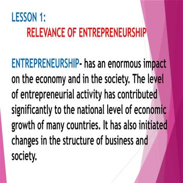 grade-- 12 relevance of entrepreneurship | PPTX