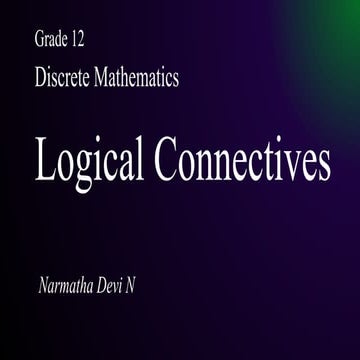 Logical Connectives NOT AND OR | PDF