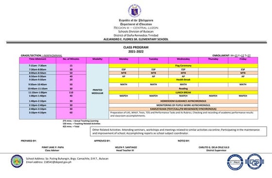 School Based Learning Action Cell Matrix | DOCX