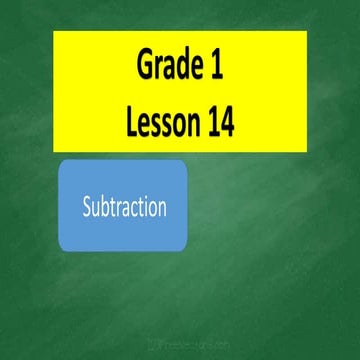 Grade 1 subtraction | PPTX